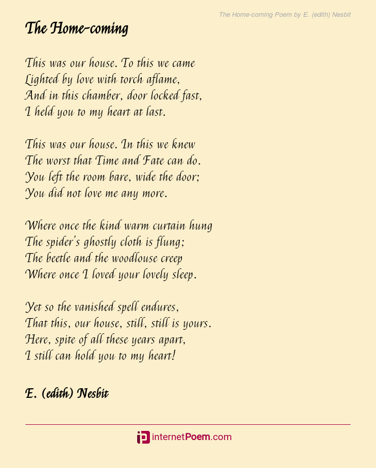 The Home-coming Poem by E. (edith) Nesbit