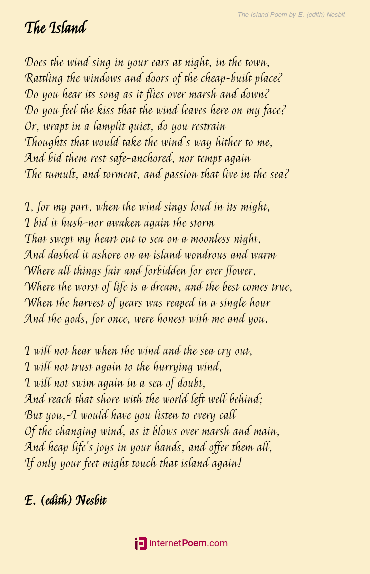 The Island Poem by E. (edith) Nesbit
