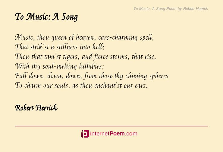 To Music: A Song Poem by Robert Herrick