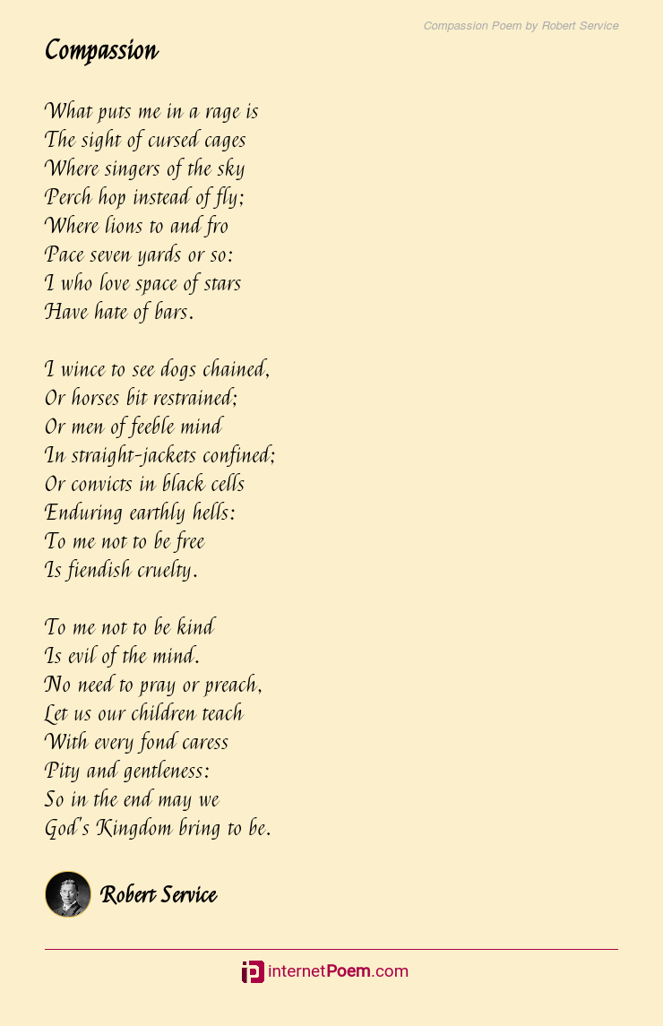 Compassion Poem by Robert Service