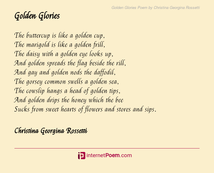 Golden Glories Poem by Christina Georgina Rossetti