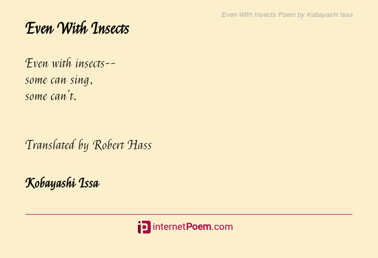 Even With Insects Poem by Kobayashi Issa
