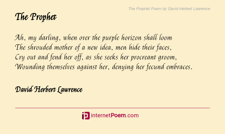 The Prophet Poem by David Herbert Lawrence
