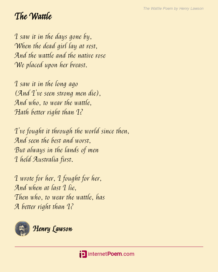 The Wattle Poem by Henry Lawson
