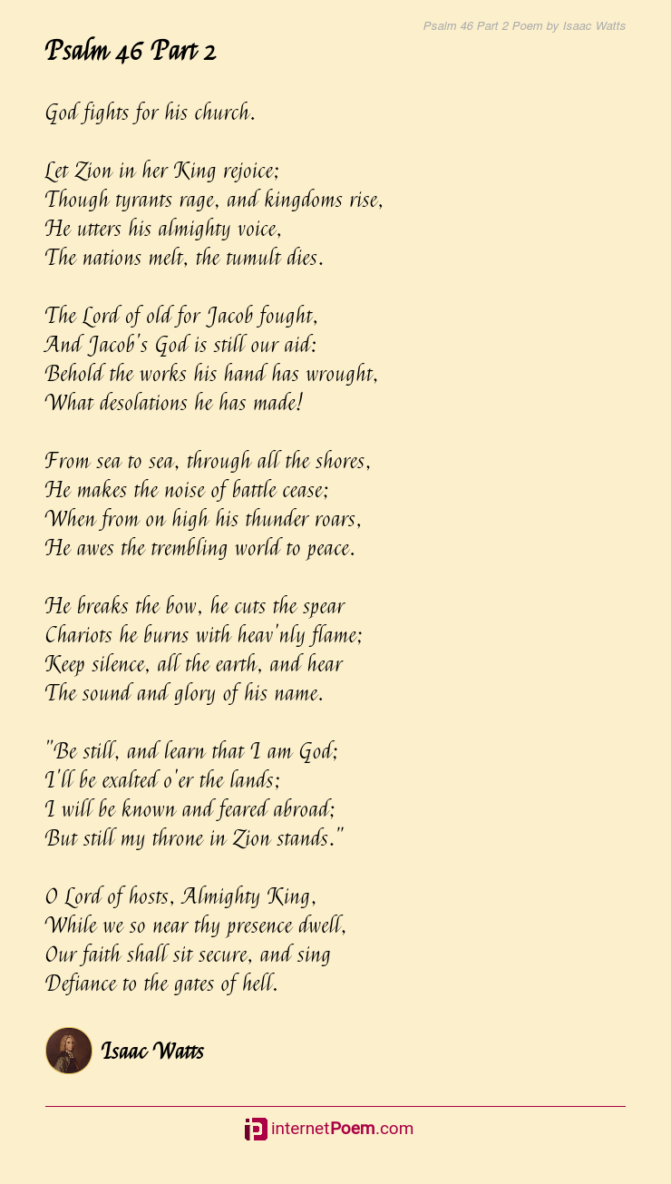 Psalm 46 Part 2 Poem by Isaac Watts