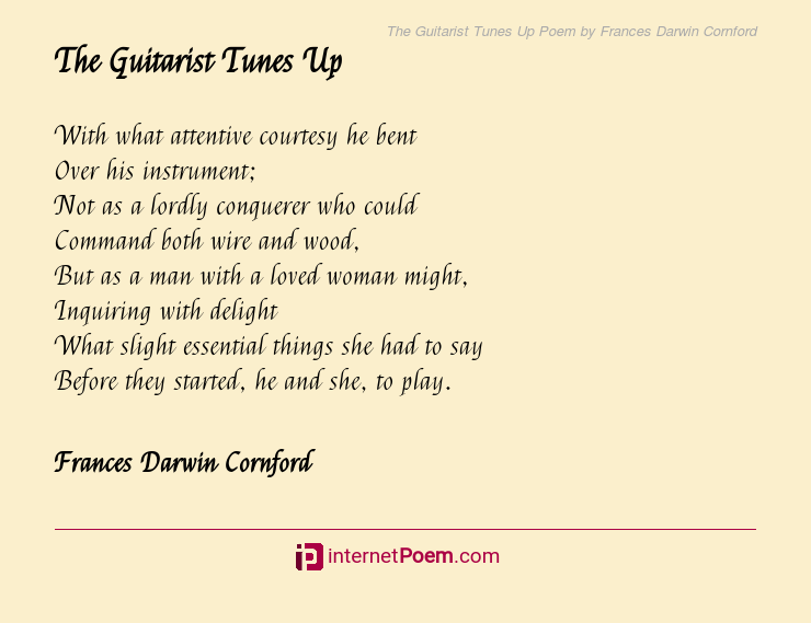 The Guitarist Tunes Up Poem by Frances Darwin Cornford