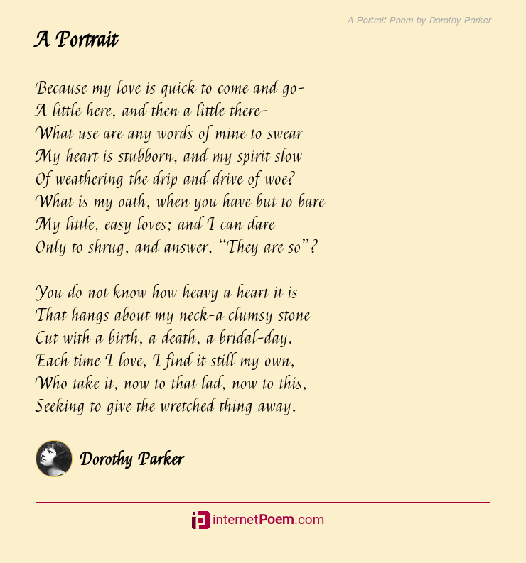 A Portrait Poem by Dorothy Parker