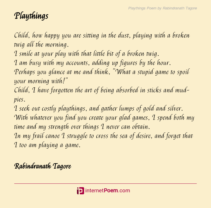 Playthings Poem by Rabindranath Tagore