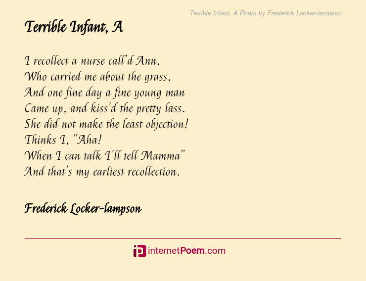 Terrible Infant, A Poem by Frederick Locker-lampson