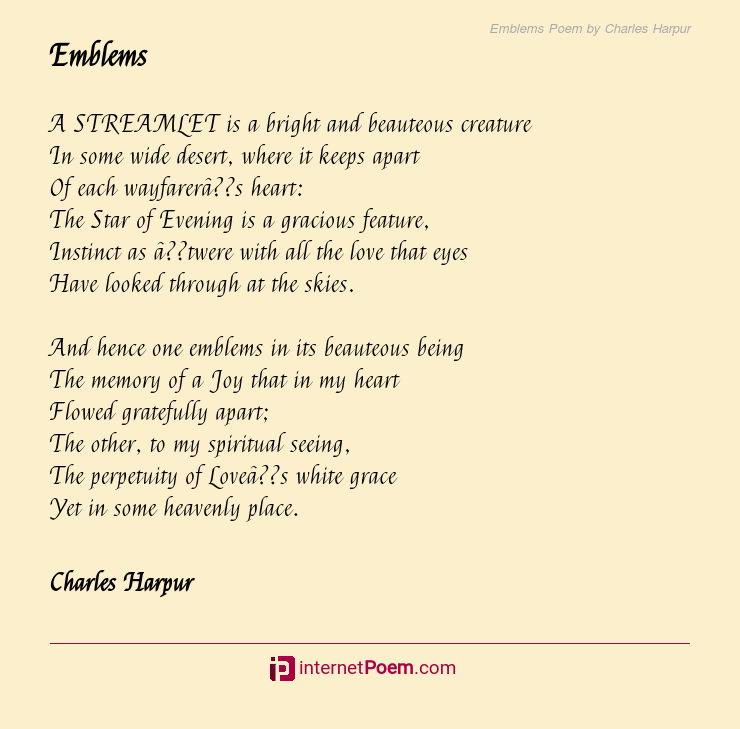 Emblems Poem by Charles Harpur