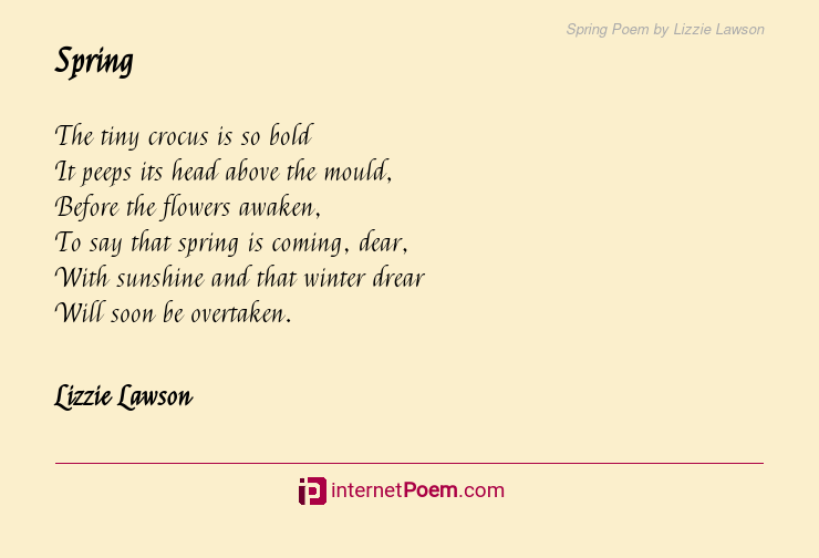 Spring Poem by Lizzie Lawson