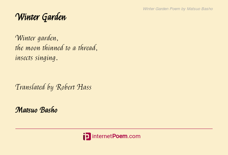 Winter Garden Poem by Matsuo Basho