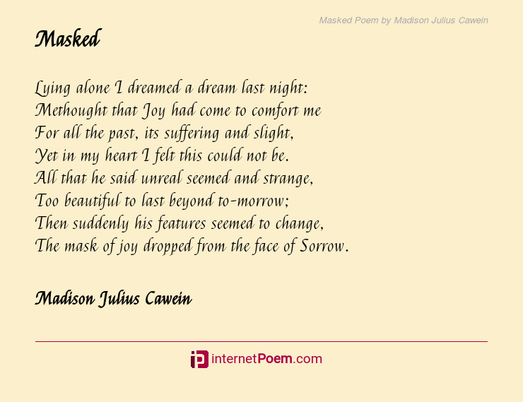 Masked Poem by Madison Julius Cawein