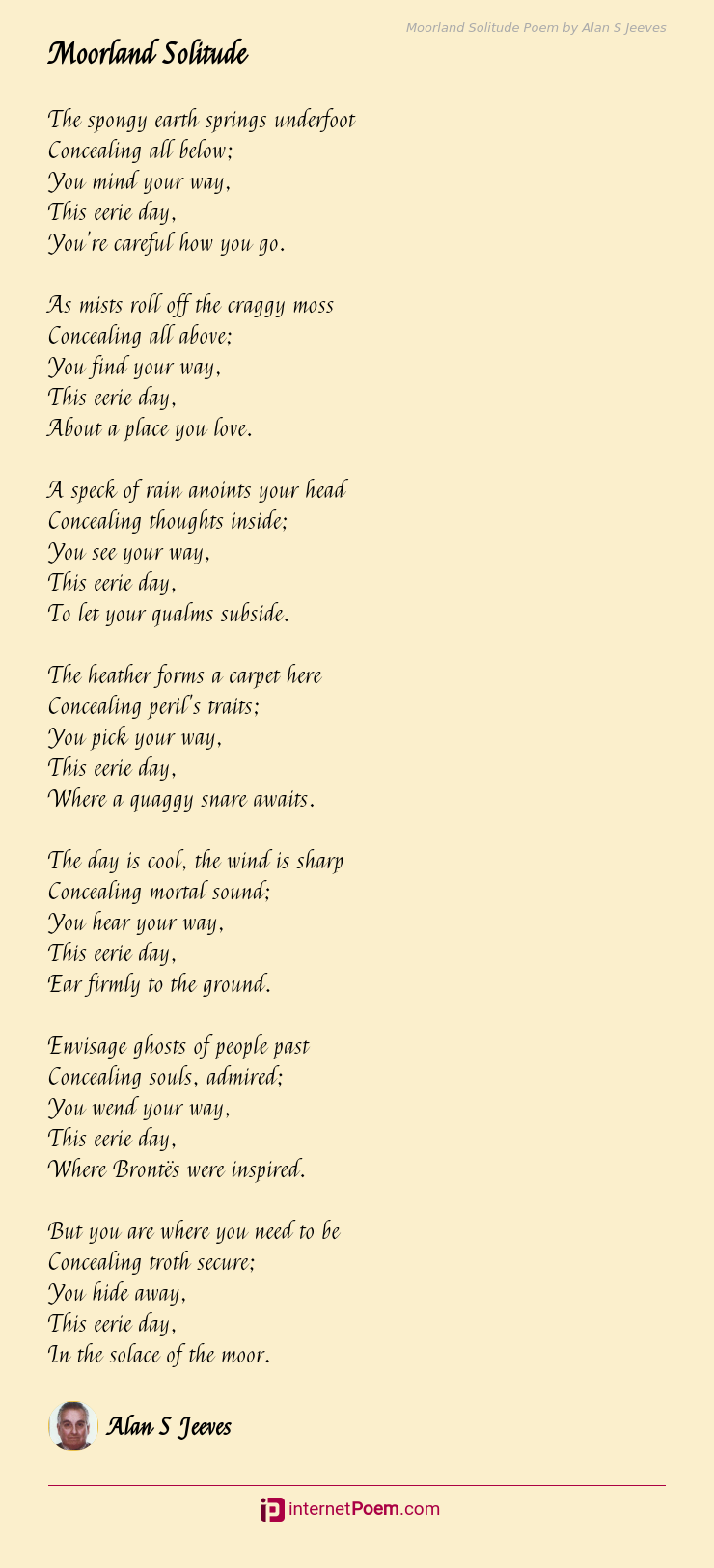 Moorland Solitude Poem by Alan S Jeeves