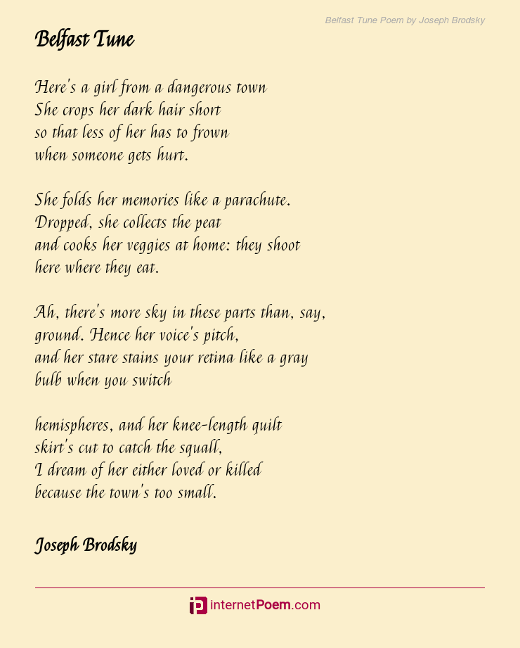 Belfast Tune Poem by Joseph Brodsky