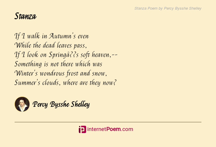 Stanza Poem by Percy Bysshe Shelley