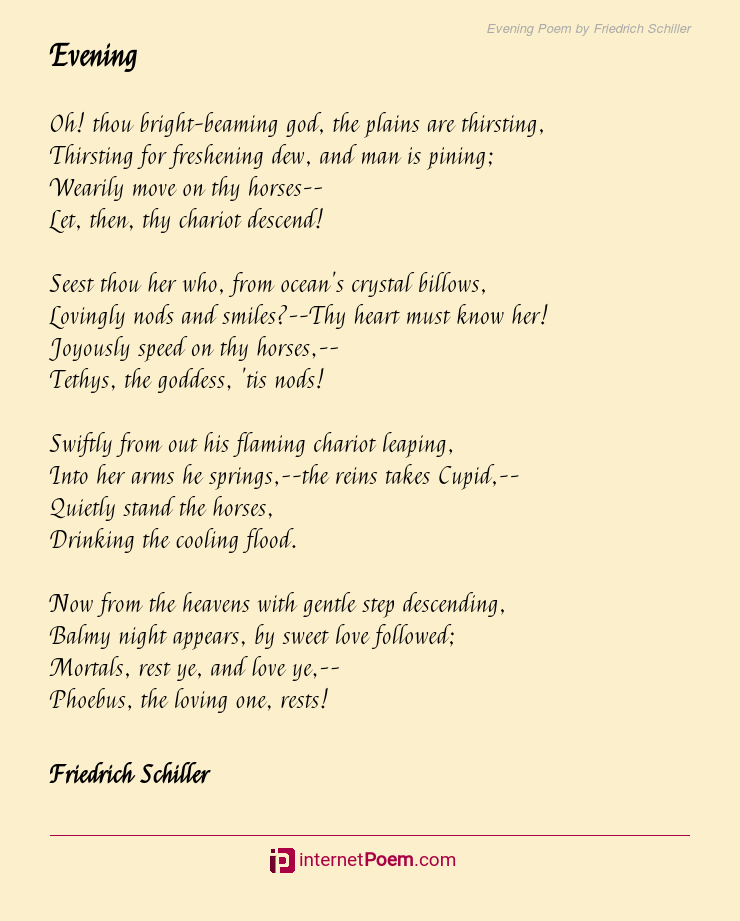 Evening Poem by Friedrich Schiller
