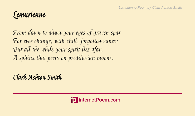 Lemurienne Poem by Clark Ashton Smith