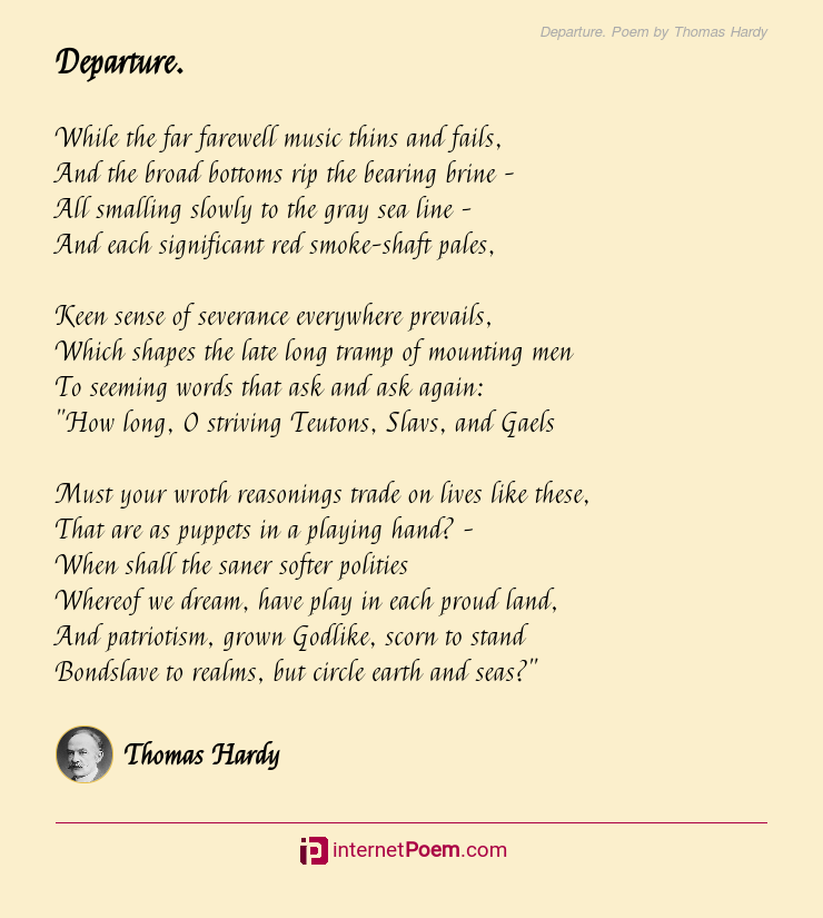 Departure. Poem by Thomas Hardy