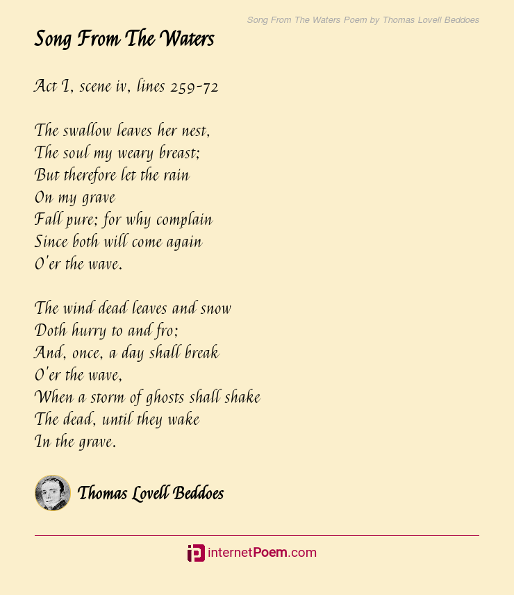 Song From The Waters Poem Rhyme Scheme