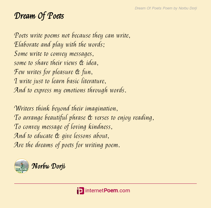 Dream Of Poets Poem Rhyme Scheme