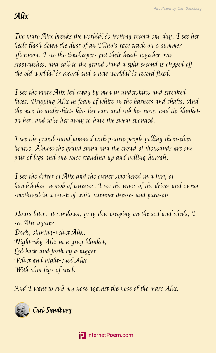 Alix Poem by Carl Sandburg