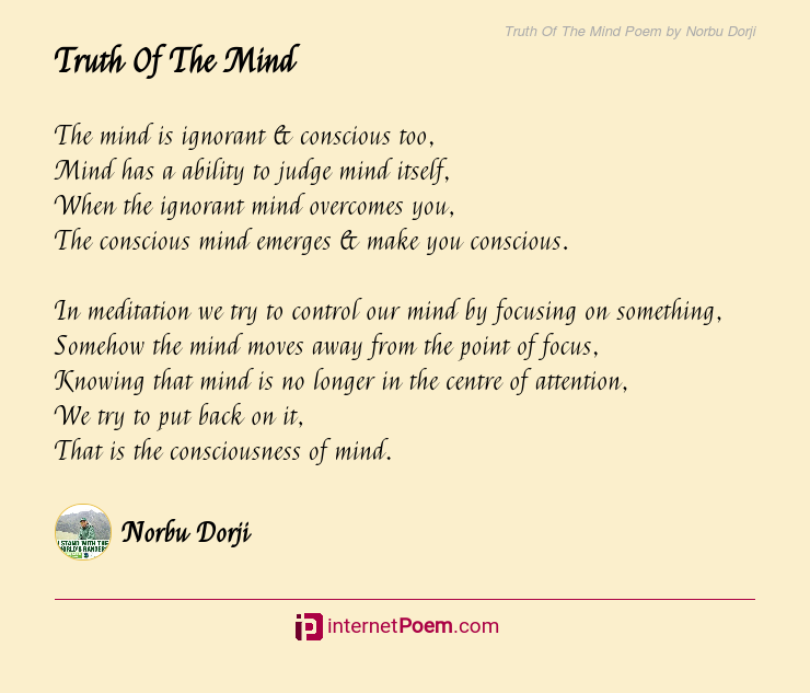 Truth Of The Mind Poem by Norbu Dorji