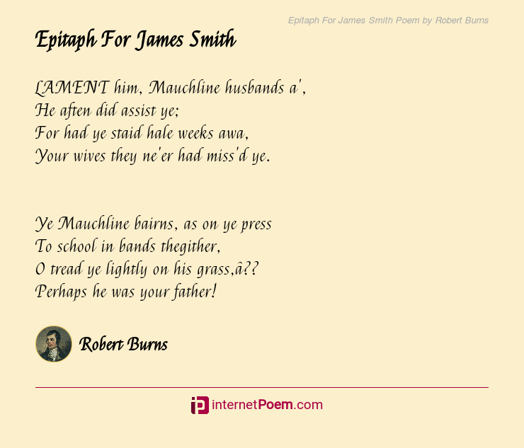 Epitaph For James Smith Poem by Robert Burns