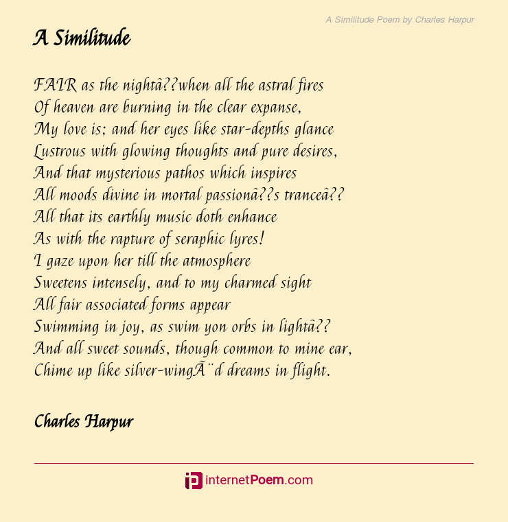 A Similitude Poem by Charles Harpur