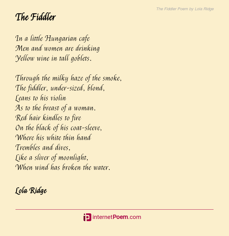 The Fiddler Poem by Lola Ridge