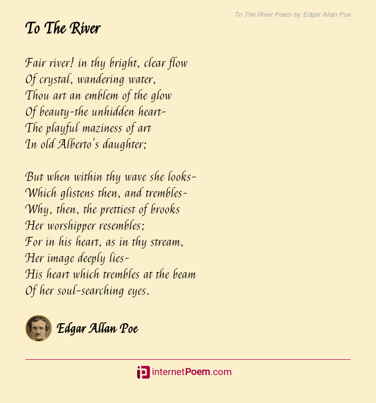 To The River Poem by Edgar Allan Poe