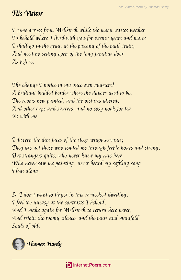 His Visitor Poem by Thomas Hardy