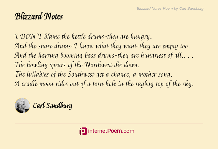 Blizzard Notes Poem by Carl Sandburg