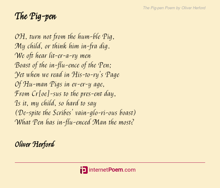The Pig-pen Poem by Oliver Herford