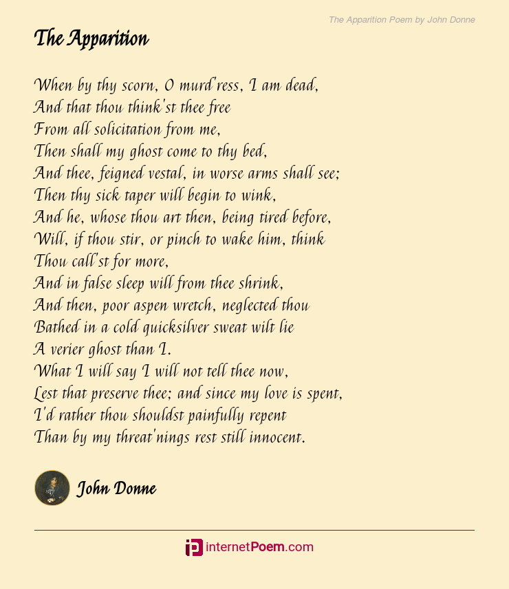 The Apparition Poem by John Donne