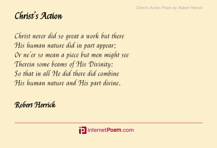 Christ's Action Poem by Robert Herrick