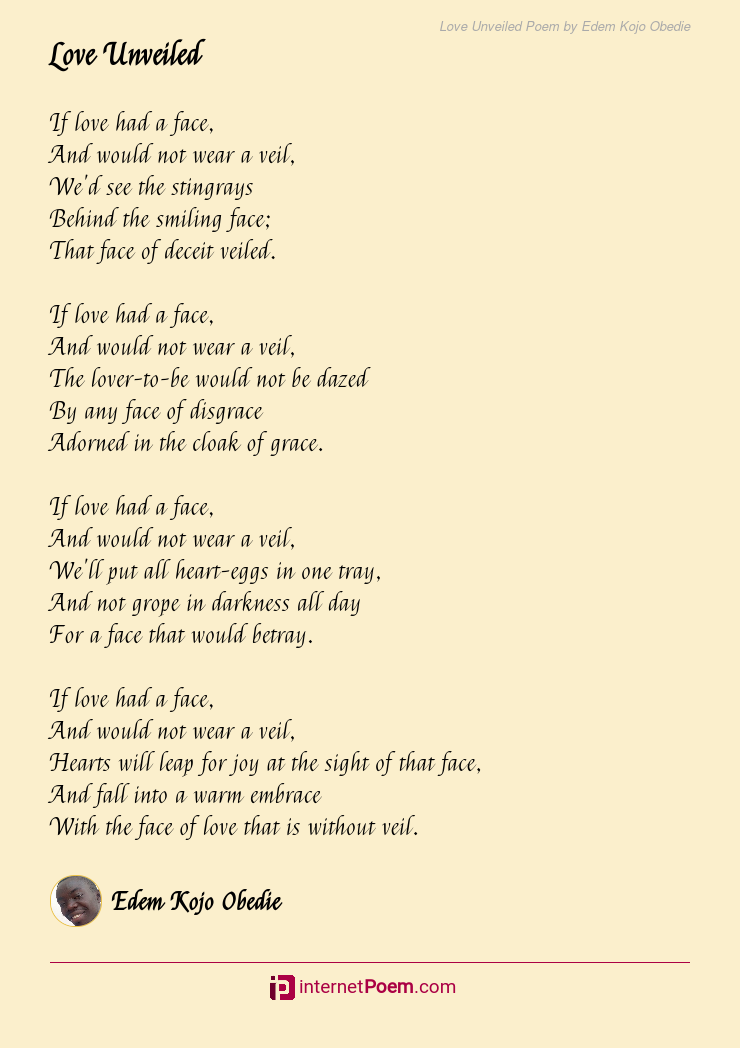 Love Unveiled Poem by Edem Kojo Obedie