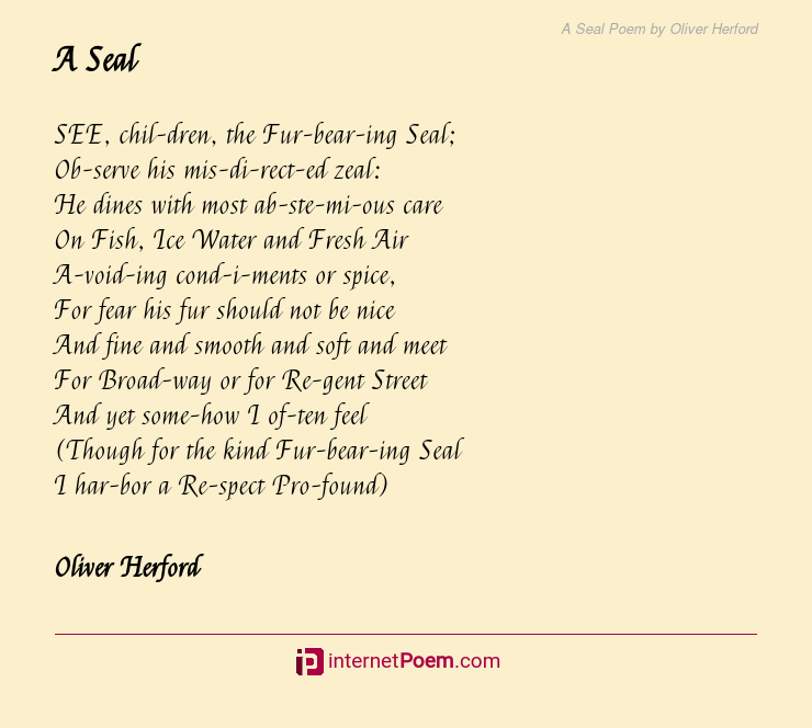 A Seal Poem by Oliver Herford