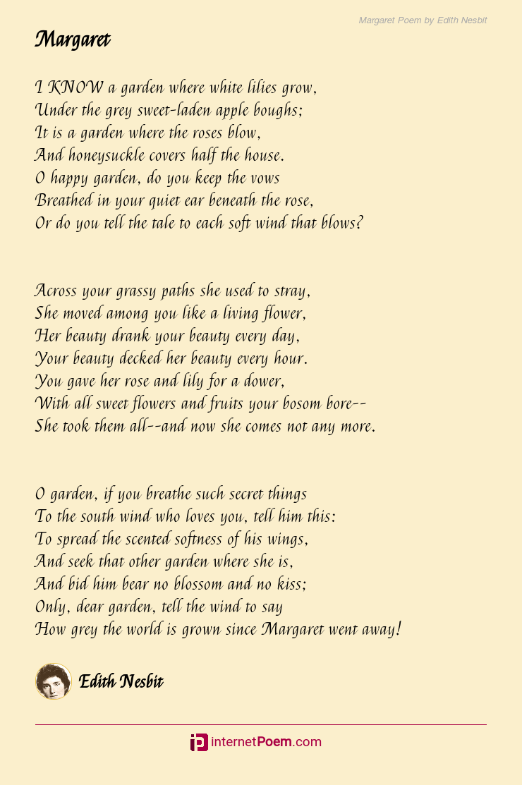 Margaret Poem by Edith Nesbit
