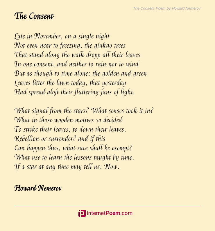 The Consent Poem by Howard Nemerov