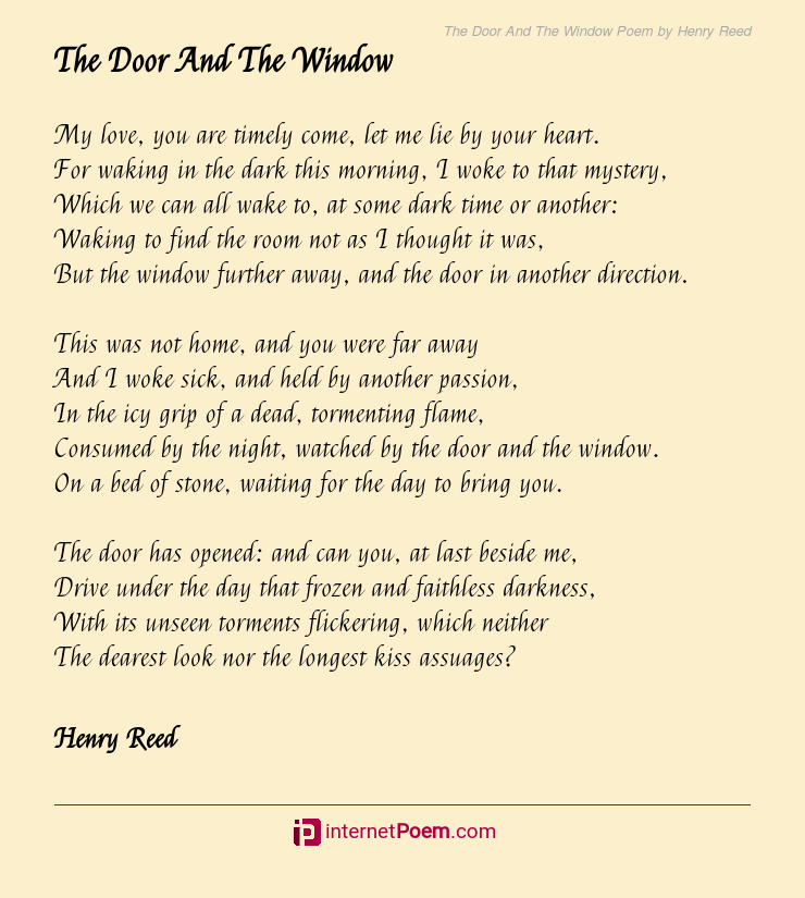 The Door And The Window Poem by Henry Reed