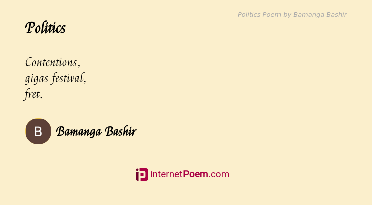 Politics Poem by Bamanga Bashir