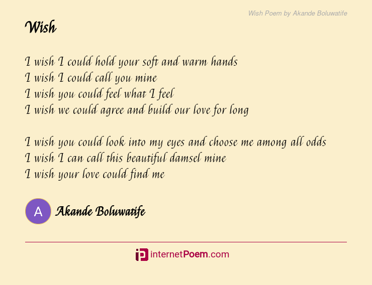 Wish Poem by Akande Boluwatife