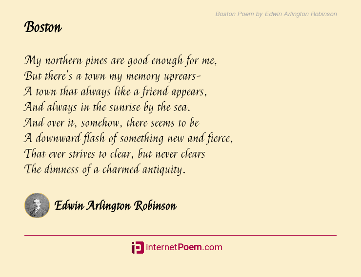 Boston Poem by Edwin Arlington Robinson