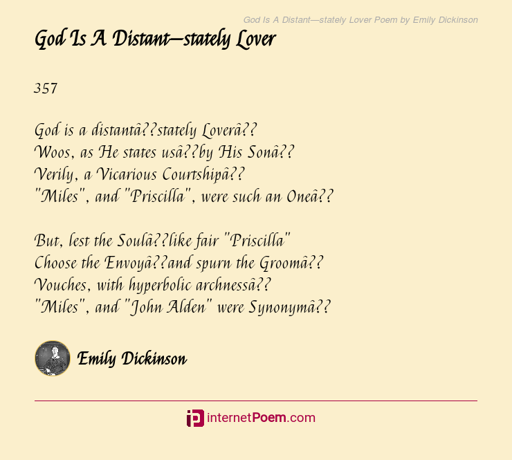 God Is A Distant-stately Lover Poem Rhyme Scheme