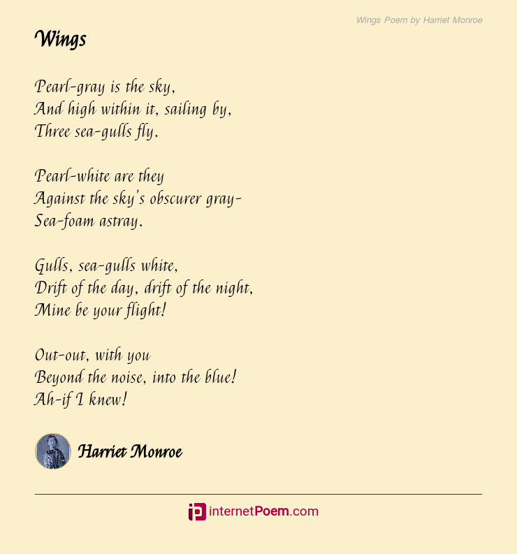 Wings Poem by Harriet Monroe