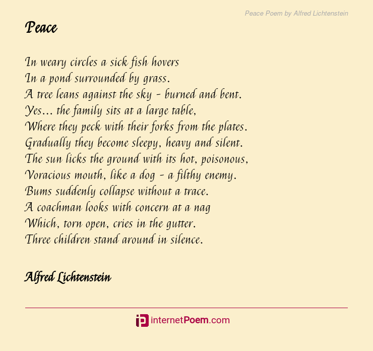 Peace Poem by Alfred Lichtenstein