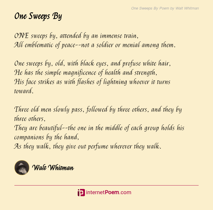 One Sweeps By Poem by Walt Whitman