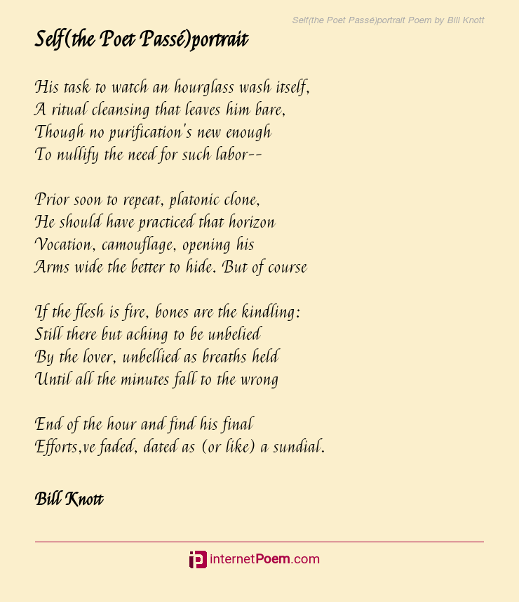 Self(the Poet Passé)portrait Poem Rhyme Scheme