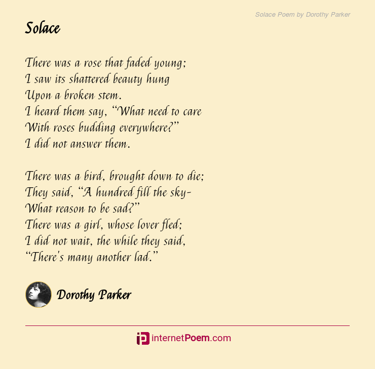 Solace Poem by Dorothy Parker